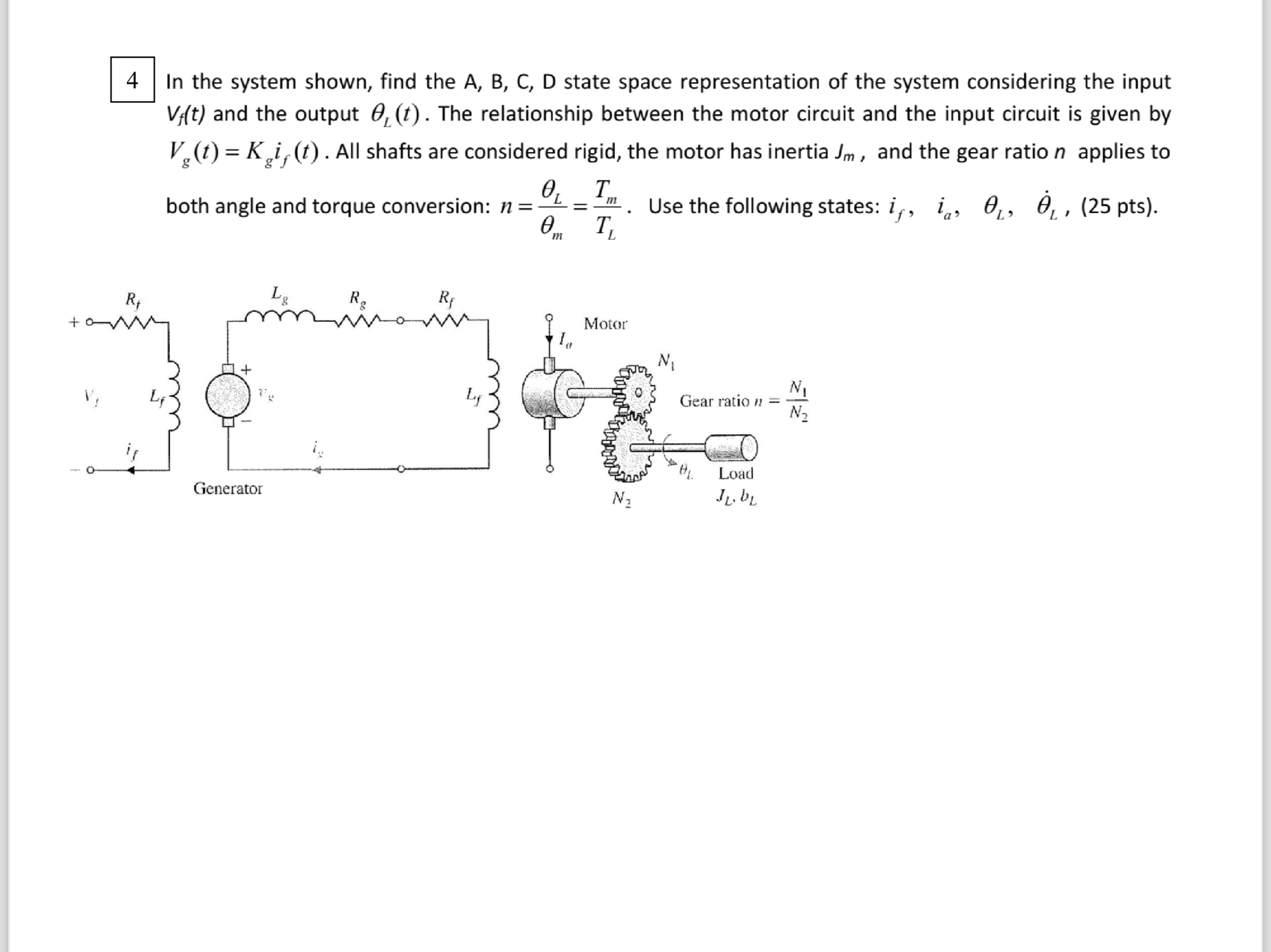 Solved 4 ﻿In the system shown, find the A, ﻿B, ﻿C, ﻿D state | Chegg.com