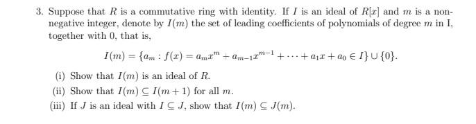 Solved Suppose that R is a commutative ring with identity. | Chegg.com