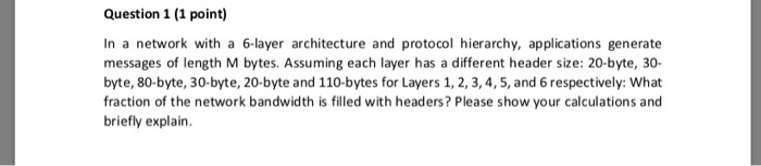 Solved Question 1 (1 point) In a network with a 6-layer | Chegg.com