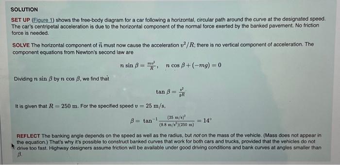 Solved We will look at an example of a banked curve. In this | Chegg.com