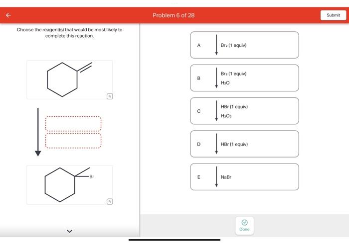 Solved Choose the reagent(s) that would be most likely to | Chegg.com