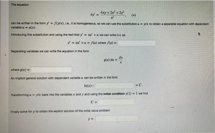 Solved The equation 4y = 4xy + 2x + 2y2 can be written in | Chegg.com