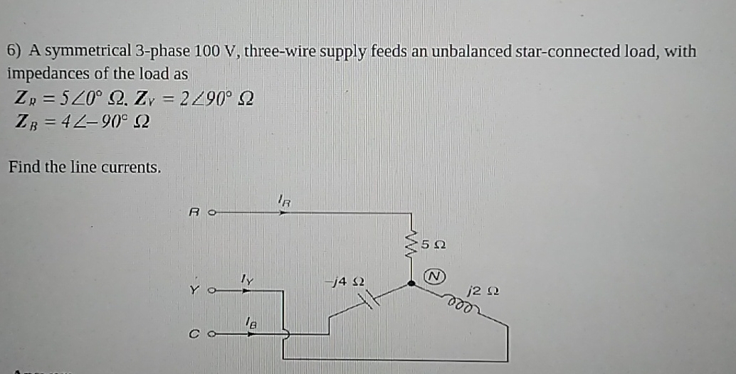 Solved A symmetrical 3-phase, 100 ﻿V, 3-wire supply feeds an | Chegg.com