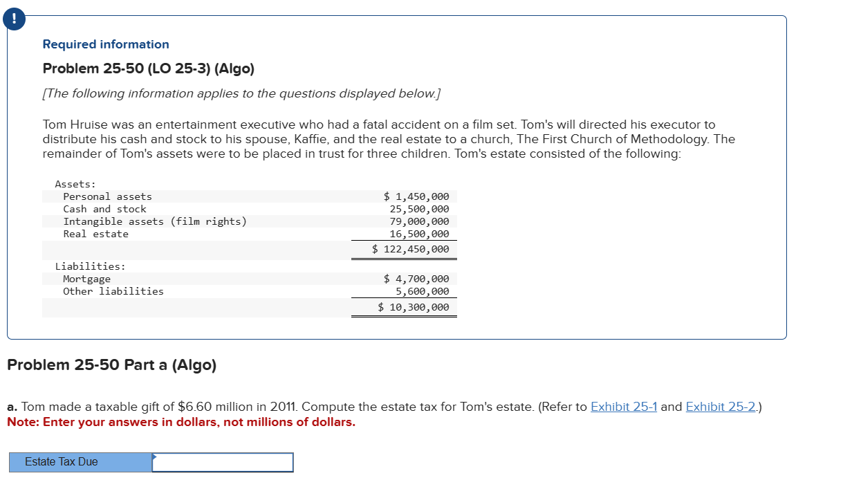 Solved Required informationProblem 25-50 (LO | Chegg.com