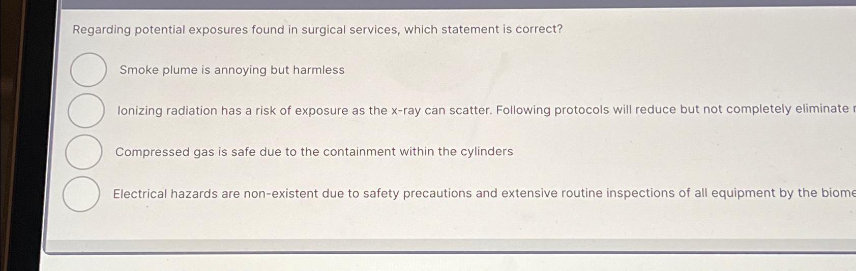 Solved Regarding potential exposures found in surgical | Chegg.com