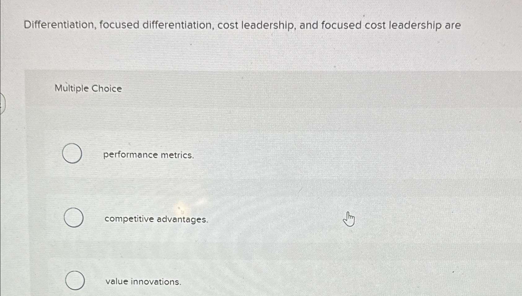 Solved Differentiation, focused differentiation, cost | Chegg.com
