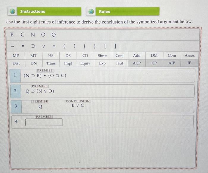 Solved Instructions Rules Use the first eight rules of | Chegg.com