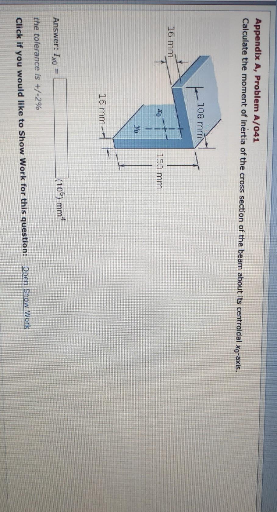 Solved Appendix A, Problem A/041 Calculate the moment of | Chegg.com