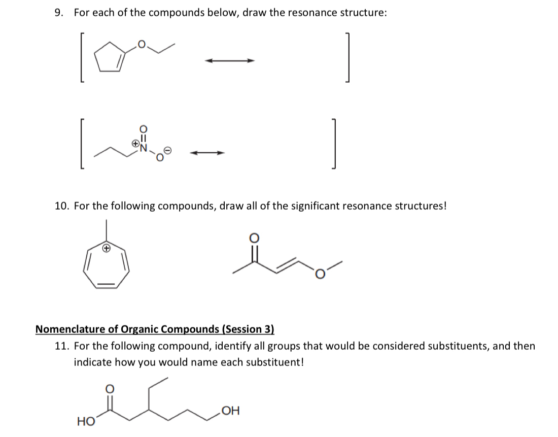 9. ﻿For each of the compounds below, draw the | Chegg.com