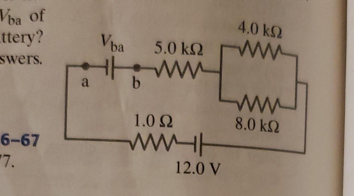 Solved The current through the 4.0−kΩ resistor in the figure | Chegg.com