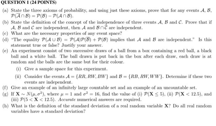Solved (a) State the three axioms of probability, and using | Chegg.com