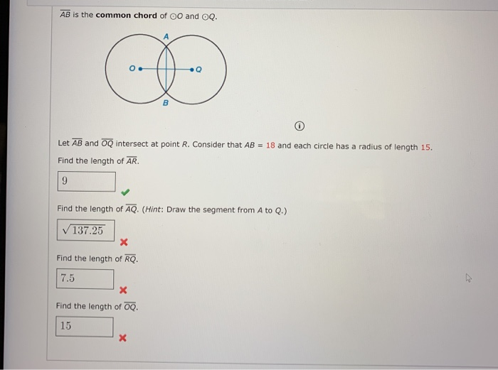 Solved AB is the common chord of OO and OQ. Let AB and OQ | Chegg.com Solved AB is the common chord of OO and OQ. Let AB and OQ | Chegg.com