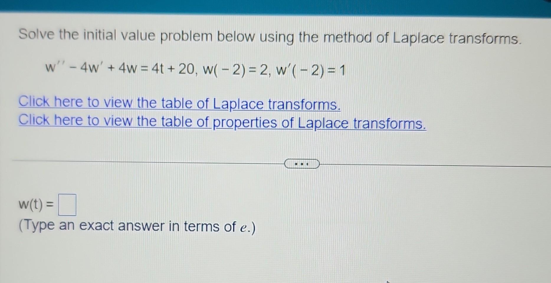 Solved Solve the initial value problem below using the | Chegg.com