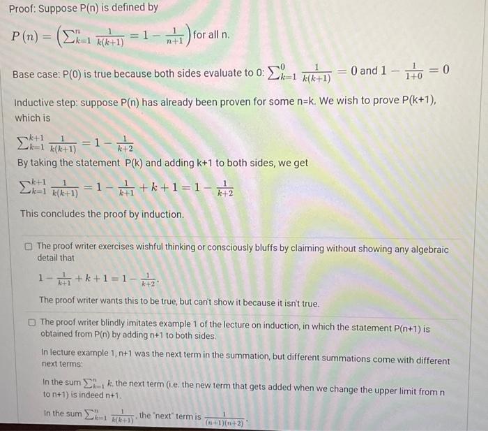 Solved Proof: Suppose P(n) is defined by | Chegg.com