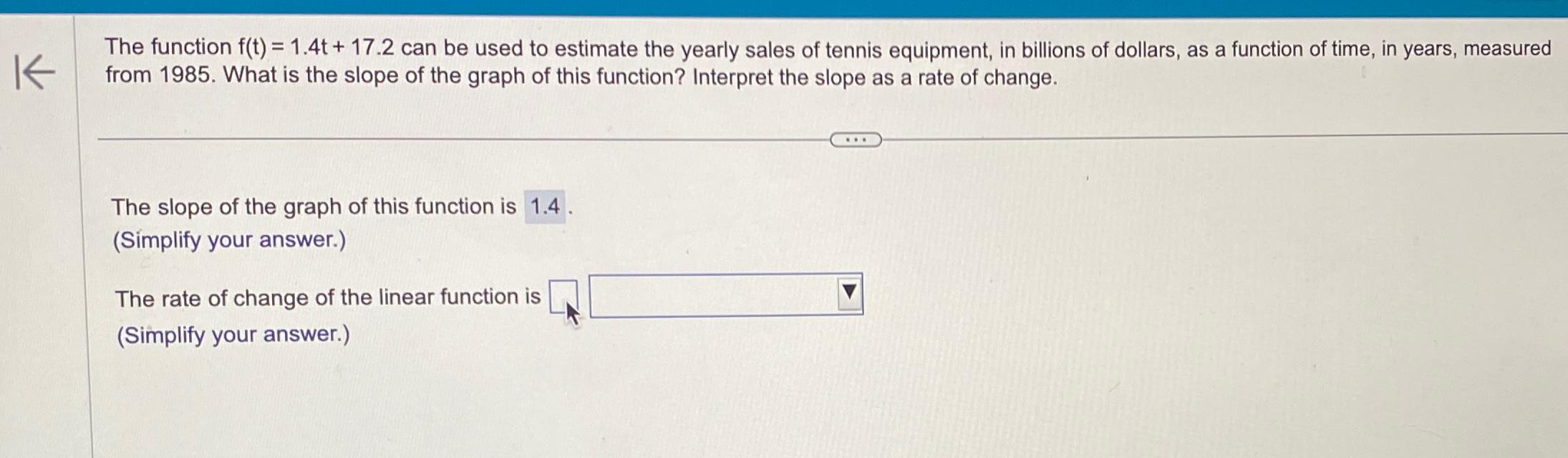 Solved The function f(t)=1.4t+17.2 ﻿can be used to estimate | Chegg.com