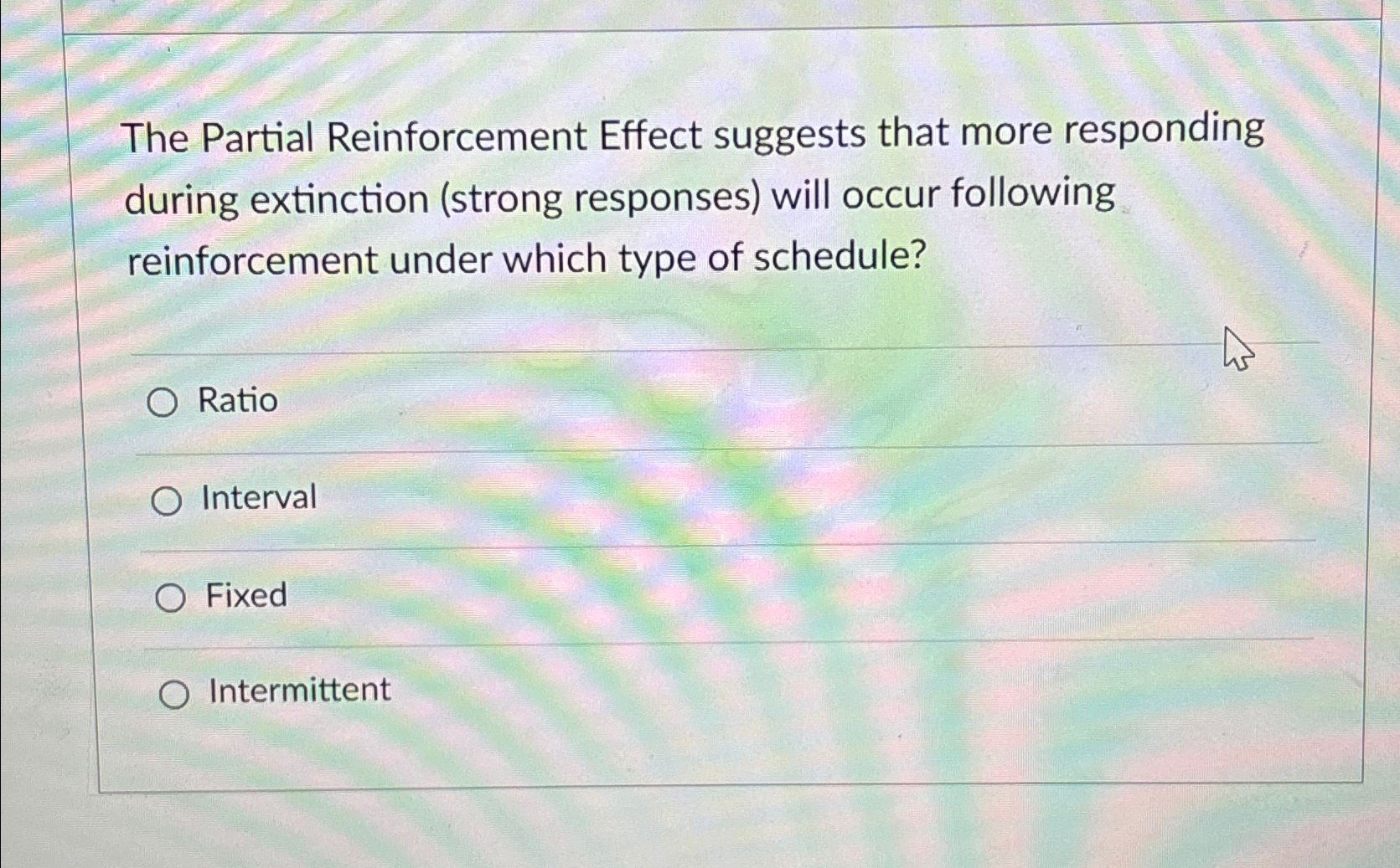 Solved The Partial Reinforcement Effect suggests that more | Chegg.com