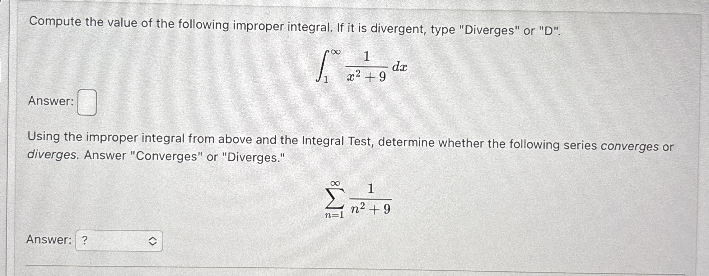 Solved Compute the value of the following improper integral. | Chegg.com
