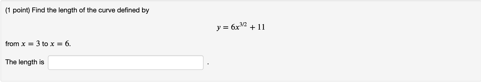 Solved (1 ﻿point) ﻿Find the length of the curve defined | Chegg.com
