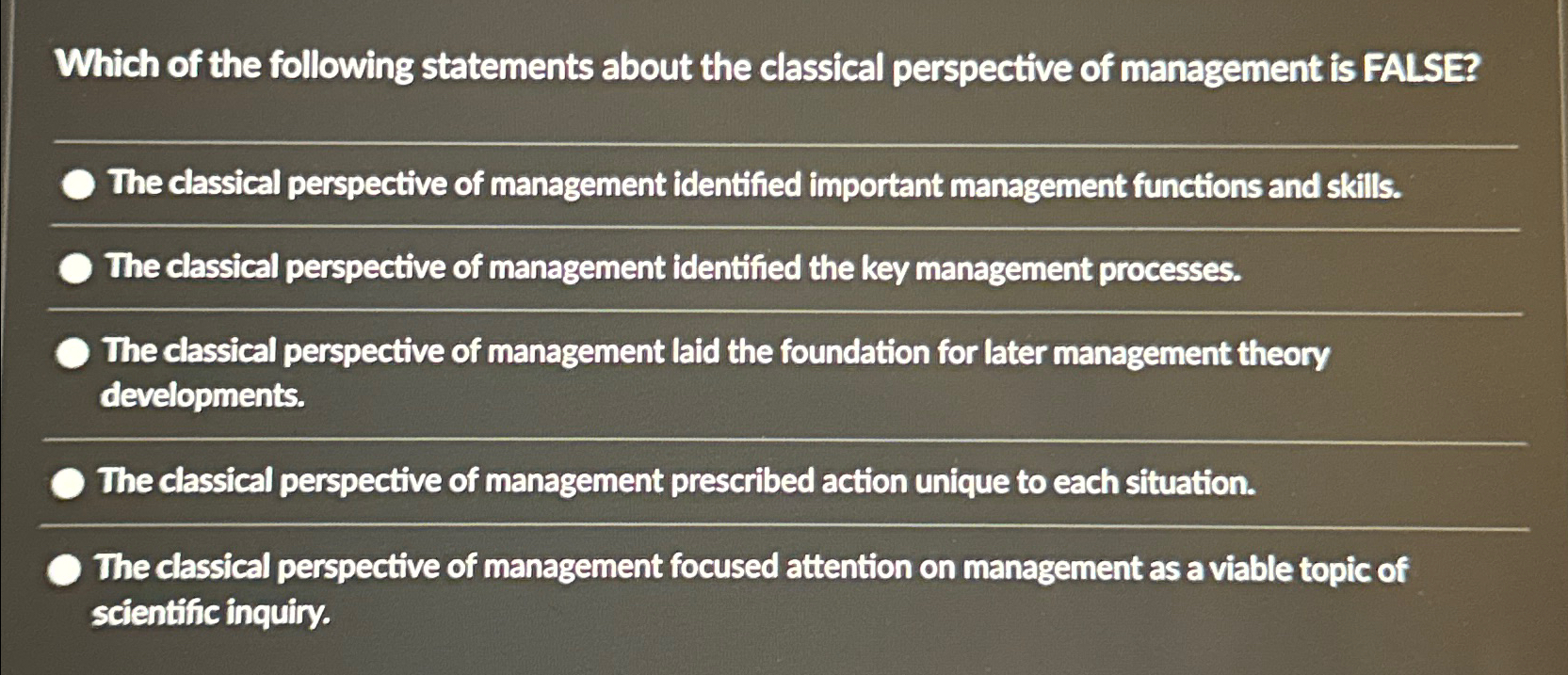 Solved Which of the following statements about the classical | Chegg.com