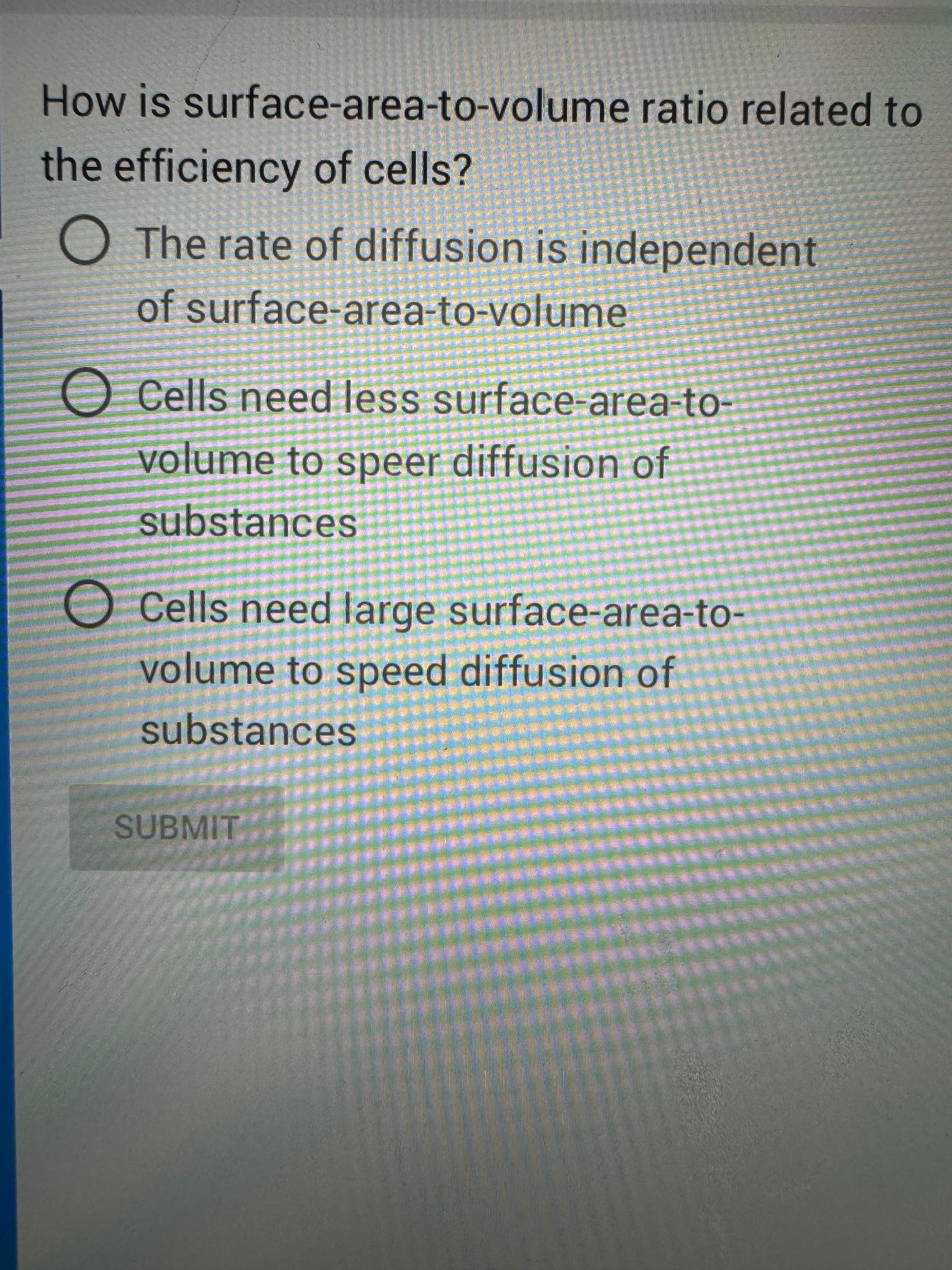 Solved How is surface-area-to-volume ratio related to the | Chegg.com