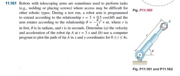 Solved 11.161 Robots with telescoping arms are sometimes | Chegg.com