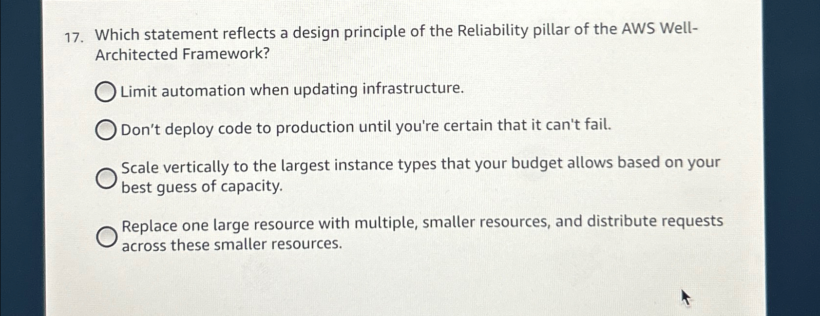 Solved Which statement reflects a design principle of the | Chegg.com