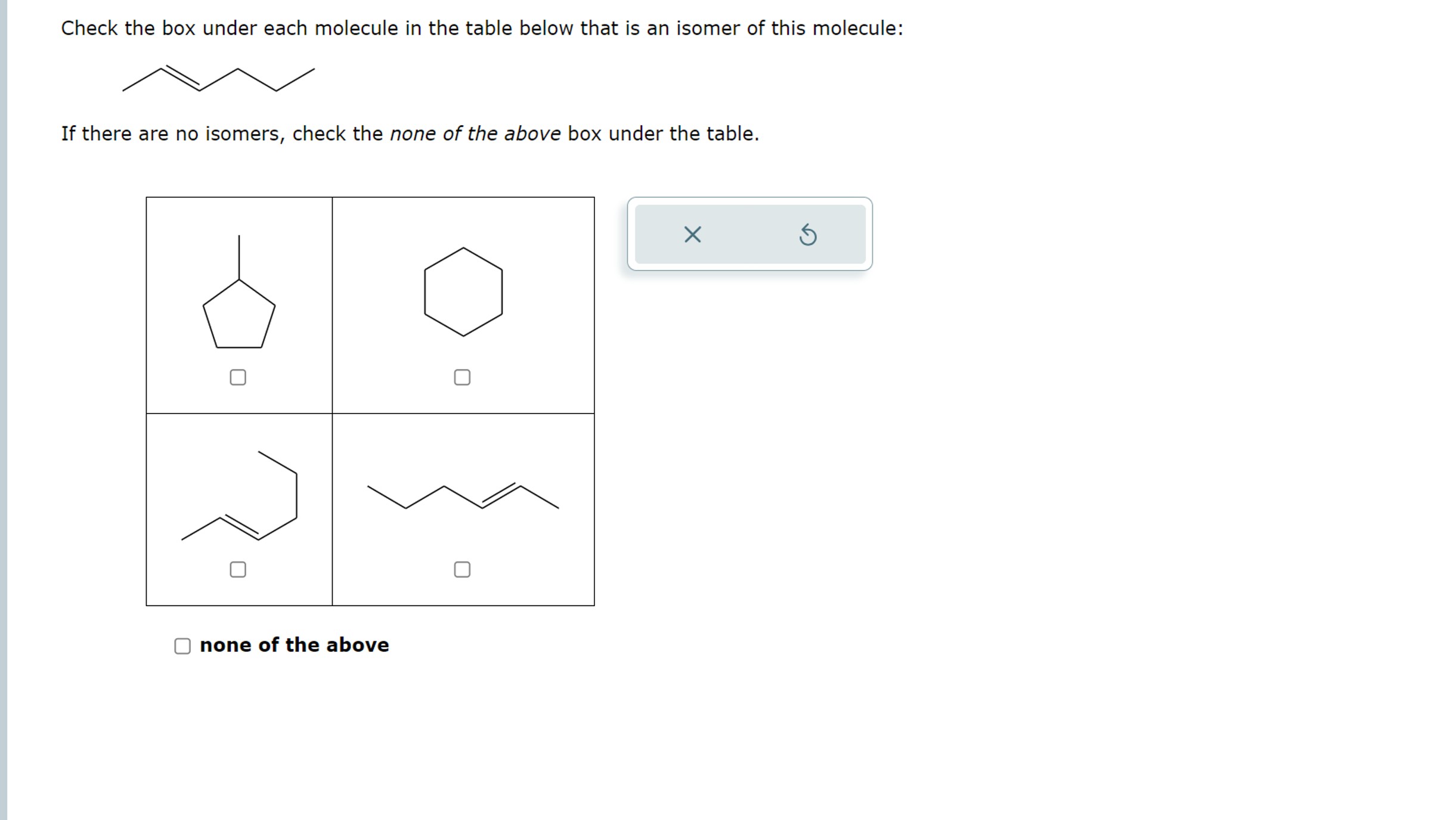 Solved Check the box under each molecule in the table below | Chegg.com