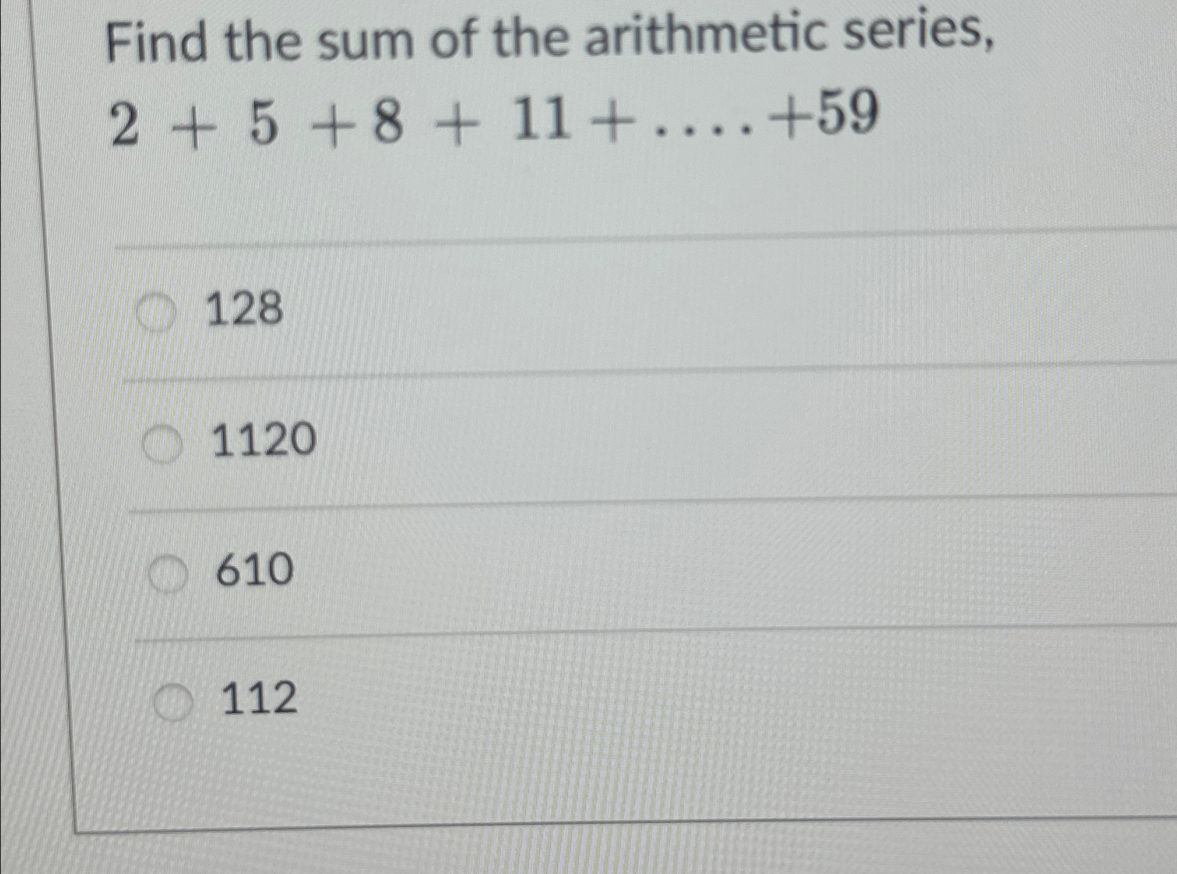 Solved Find the sum of the arithmetic | Chegg.com