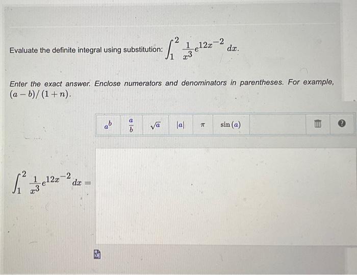 Solved Evaluate the definite integral using substitution: | Chegg.com