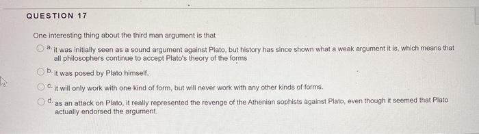 Solved QUESTION 17 b One interesting thing about the third | Chegg.com