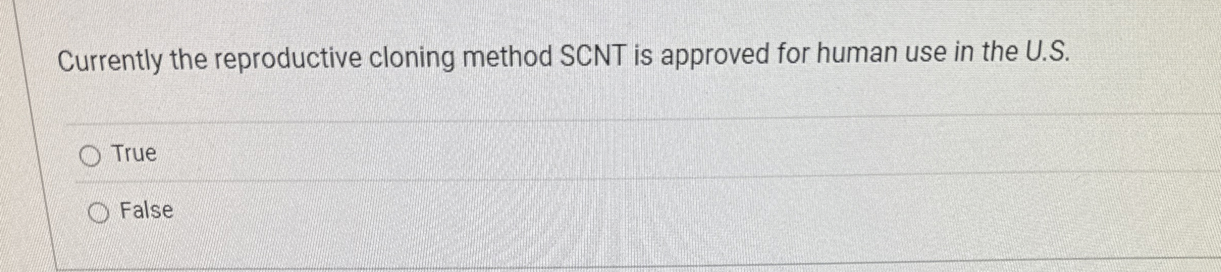 Solved Currently the reproductive cloning method SCNT is | Chegg.com