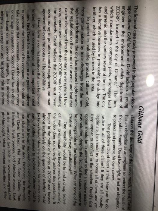 Solved Gilbane Gold The fictional case study presented in | Chegg.com