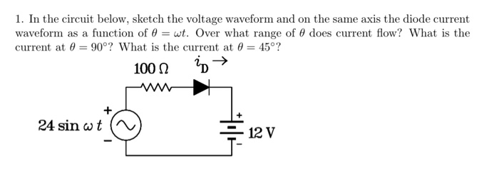 Solved 1. In the circuit below, sketch the voltage waveform | Chegg.com