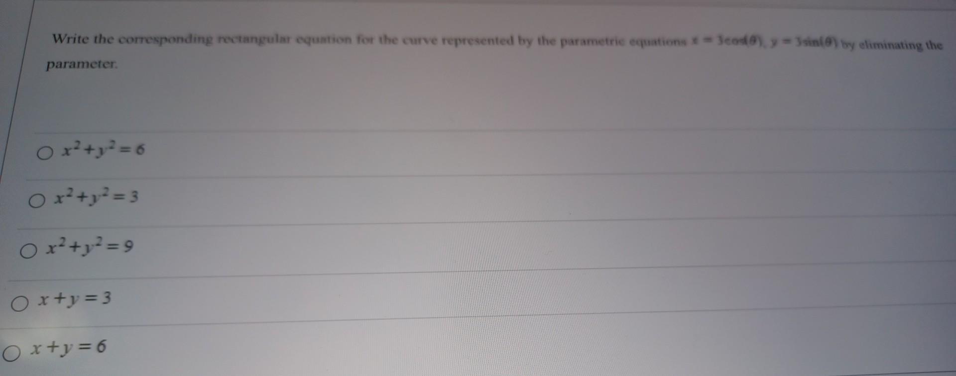 Solved Write the corresponding rectangular cquation for the | Chegg.com