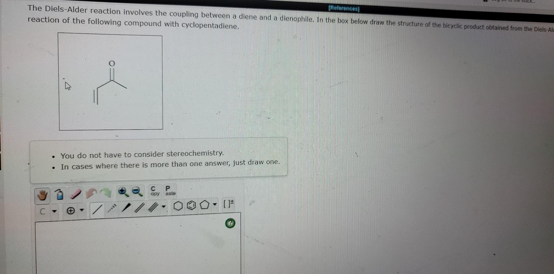 Solved References] The Diels-Alder reaction involves the | Chegg.com