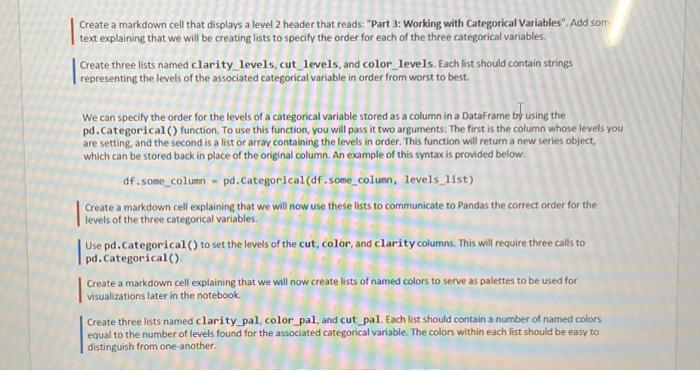 Solved Part 3 Working With Categorical Variables The 0206
