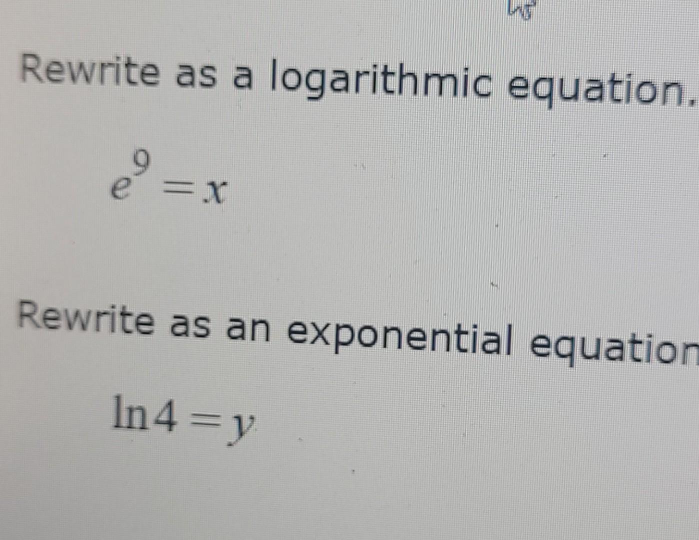 Solved Rewrite as a logarithmic equation. 61 = 6 ING | Chegg.com