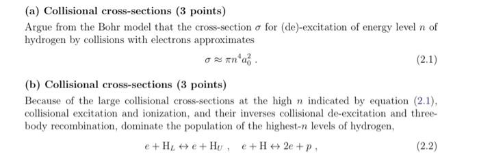 Solved (a) Collisional cross-sections ( 3 points) Argue from | Chegg.com