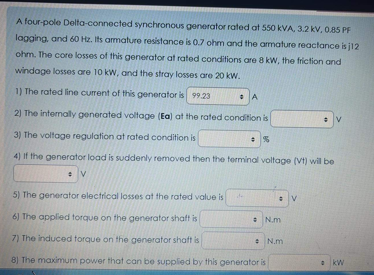 A four-pole Delta-connected synchronous generator | Chegg.com