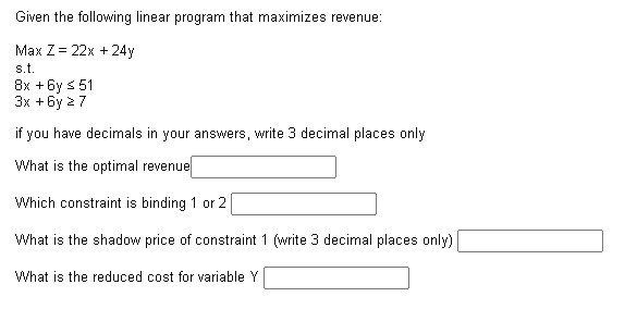 Solved Given the following linear program that maximizes | Chegg.com
