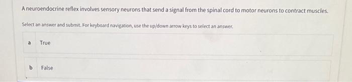 Solved A neuroendocrine reflex involves sensory neurons that | Chegg.com