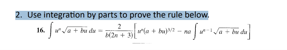 Solved Use integration by parts to prove the rule | Chegg.com