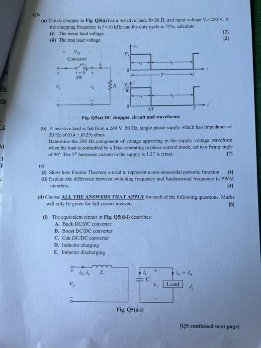 Solved \r\n(ii) The equivalent circuit in Fig. Q5(d-ii) | Chegg.com