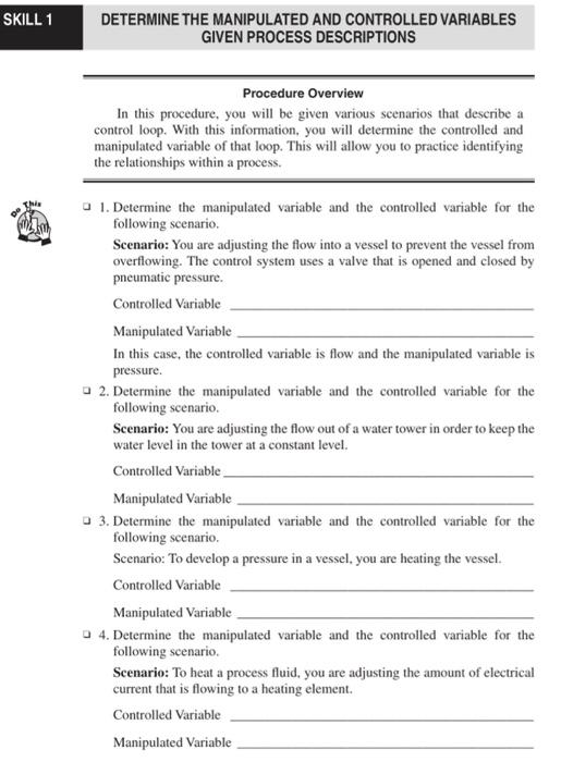 Solved SKILL 1 DETERMINE THE MANIPULATED AND CONTROLLED | Chegg.com