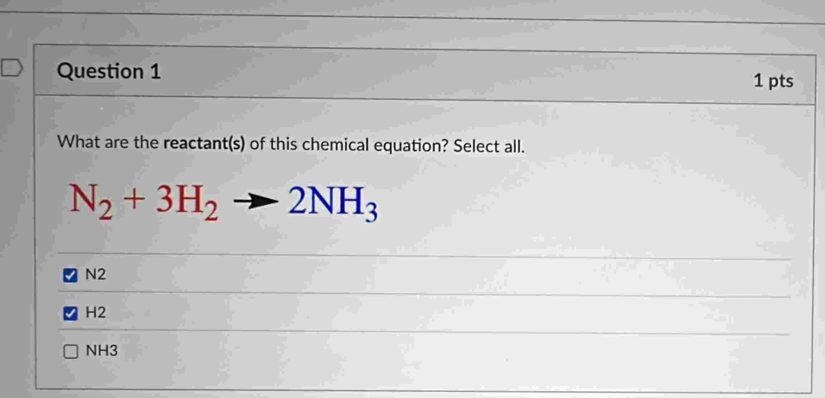 Solved Question 1What are the reactant(s) of ﻿this chemical | Chegg.com