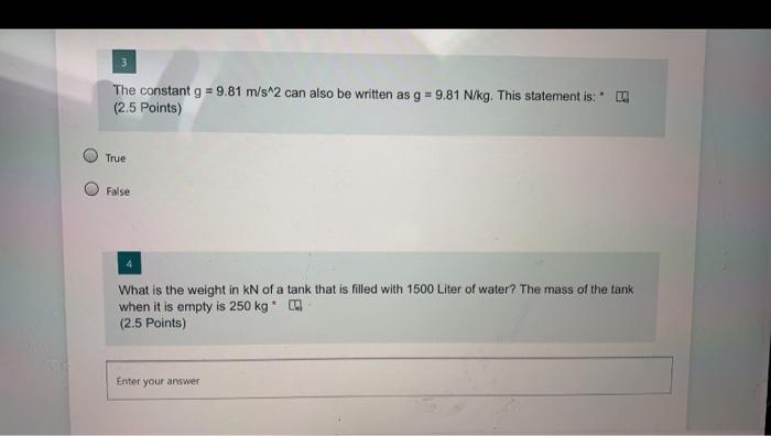 Solved The constant g = 9.81 m/s^2 can also be written as g | Chegg.com