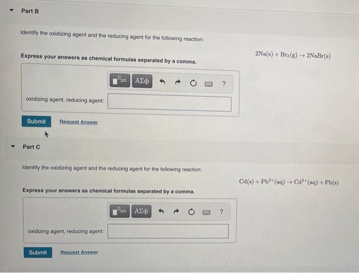 Solved Identify the oxidizing agent and the reducing agent | Chegg.com