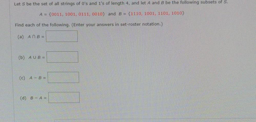 Solved Let S be the set of all strings of O's and 1's of | Chegg.com