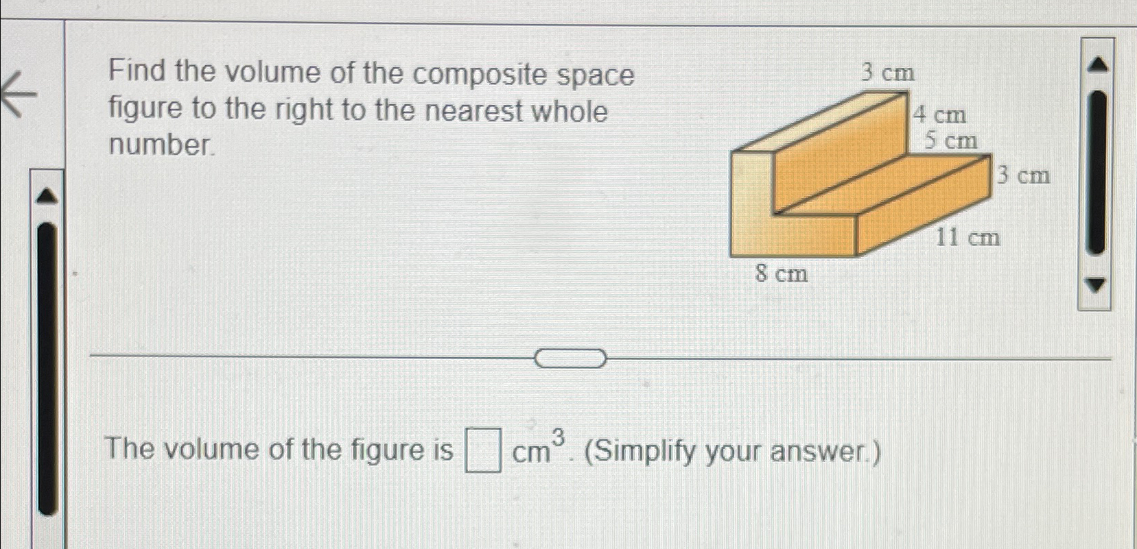 Solved Find the volume of the composite space figure to the | Chegg.com