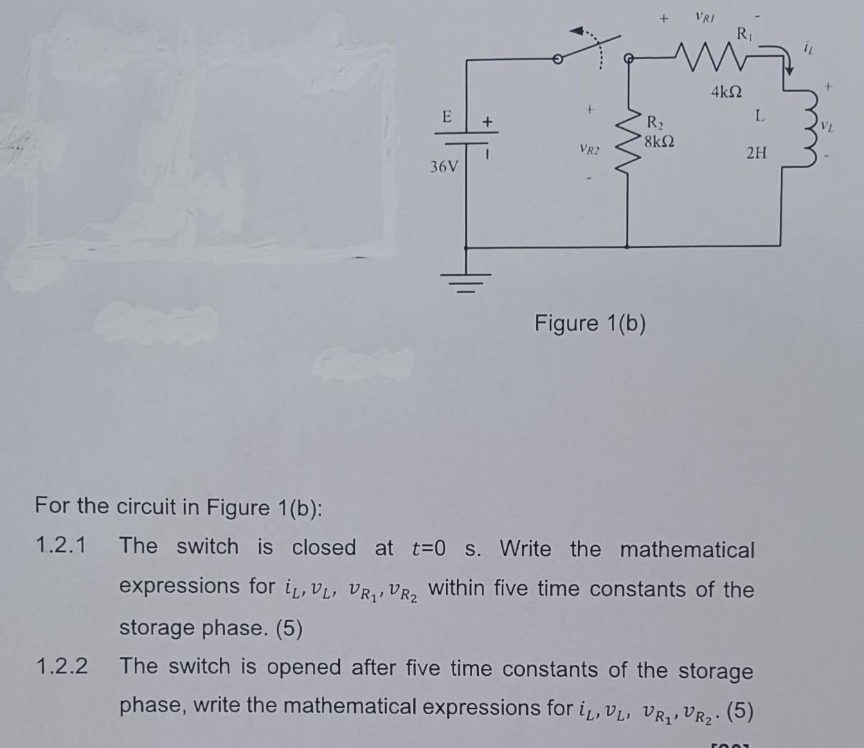 Solved Figure 1(b) For the circuit in Figure 1(b): 1.2.1 The | Chegg.com